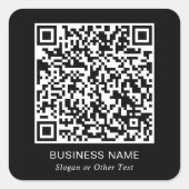 Create Your Website QR Code Promotional Black Square Sticker | Zazzle