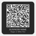 Create Your Website QR Code Promotional Black Square Sticker | Zazzle