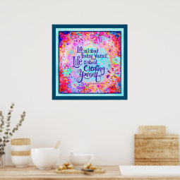 Create Yourself Inspiring Quote Inspirivity Poster | Zazzle