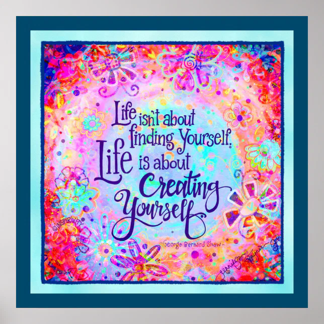 Create Yourself Inspiring Quote Inspirivity Poster | Zazzle