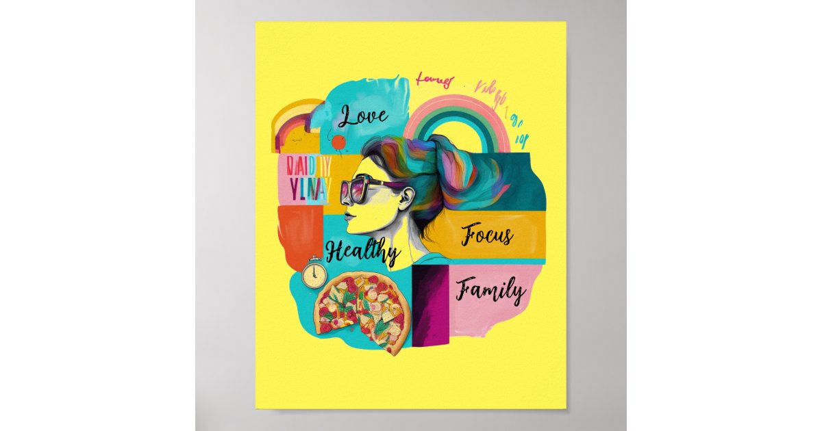Creating My Dream Life: Yellow Vision Board Poster | Zazzle