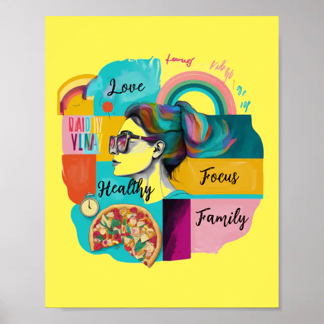 Creating My Dream Life: Yellow Vision Board Poster | Zazzle
