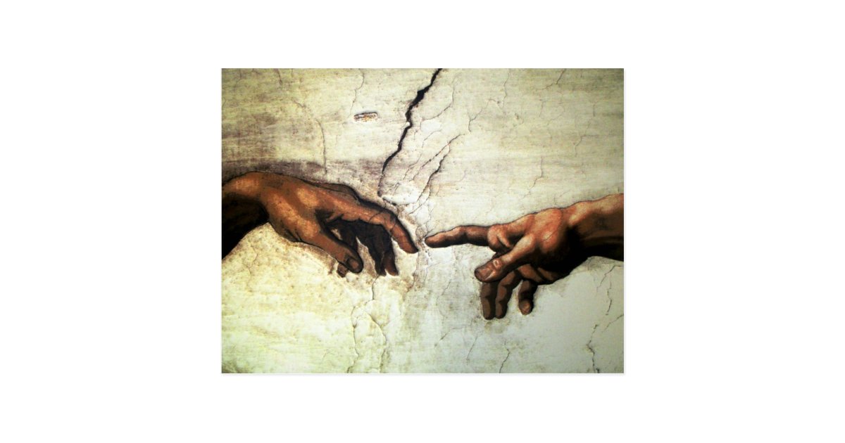 Creation of Adam - Hands Michelangelo 1475 - 1564 Postcard | Zazzle.com