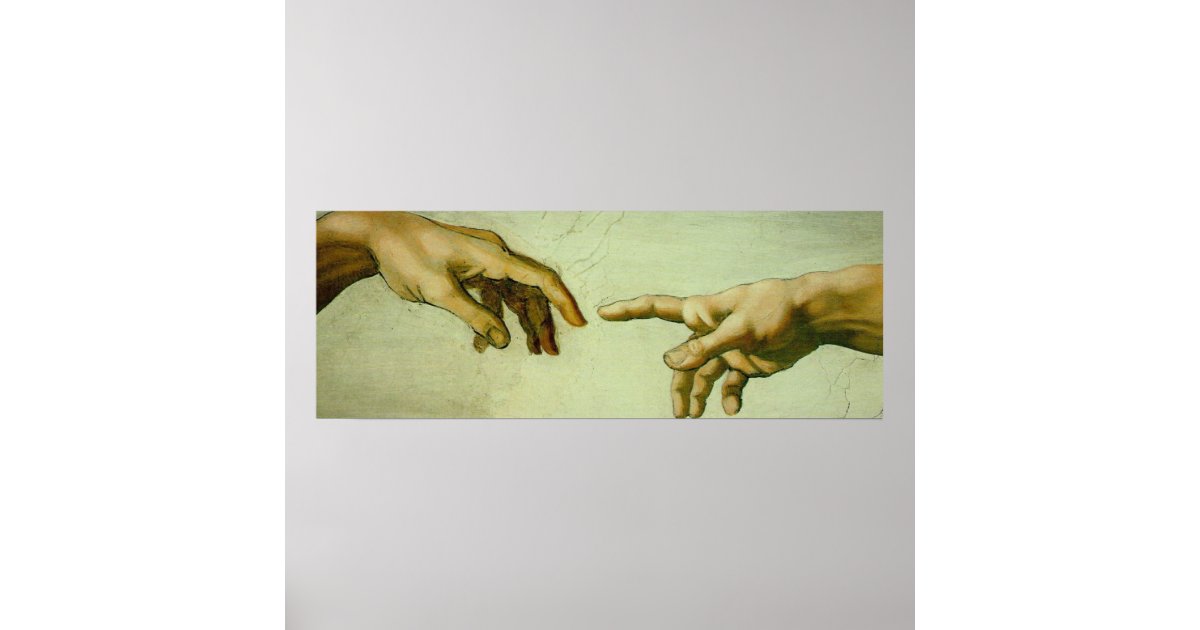 Creation of Adam (hands) Poster | Zazzle