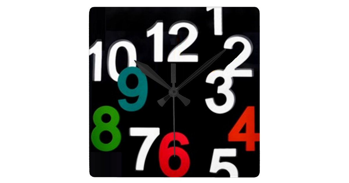 Creative 3D Colorful Numbers Clock | Zazzle.com