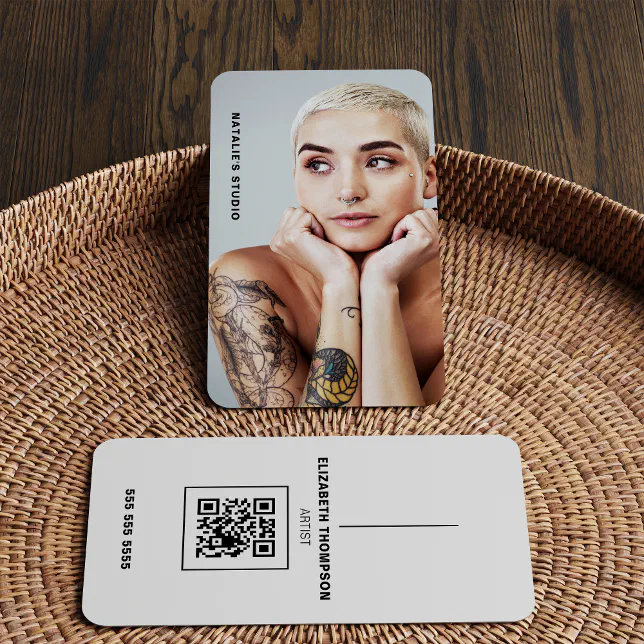 Creative Artist Upload Your Artwork With QR Code Business Card | Zazzle