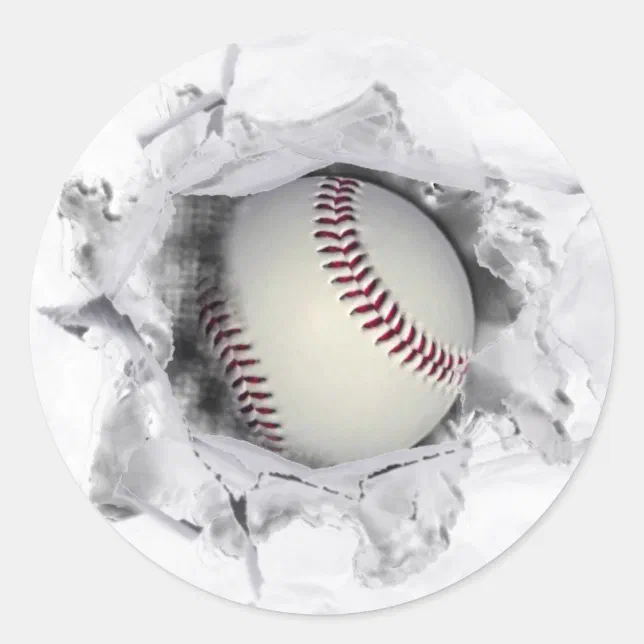 Creative Baseball Classic Round Sticker | Zazzle