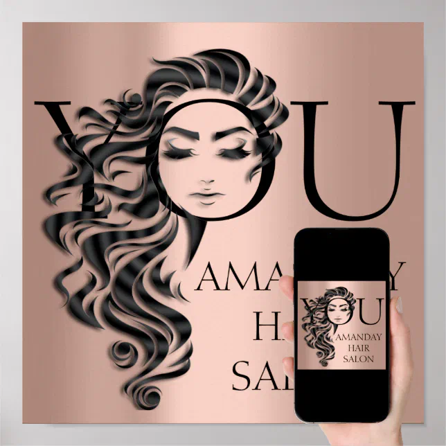 Creative Beauty Salon Lashes Hair Extension Blush Poster | Zazzle