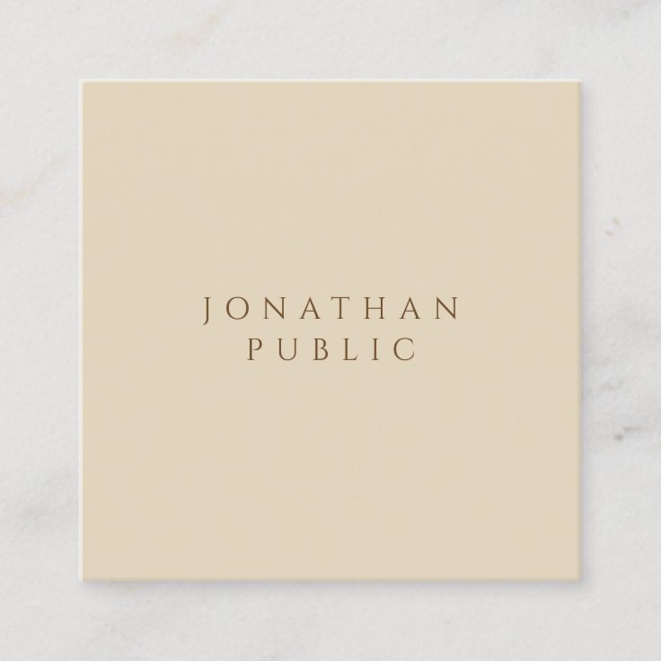 Creative Beige Simple Template Minimalist Modern Square Business Card ...