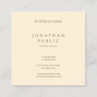 Creative Beige Simple Template Minimalist Modern Square Business Card ...