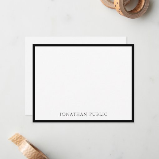 Creative Black Border Simple Design White Template | Zazzle