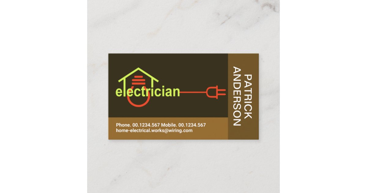 Creative Blocks Electrician Home Wiring Business Card | Zazzle