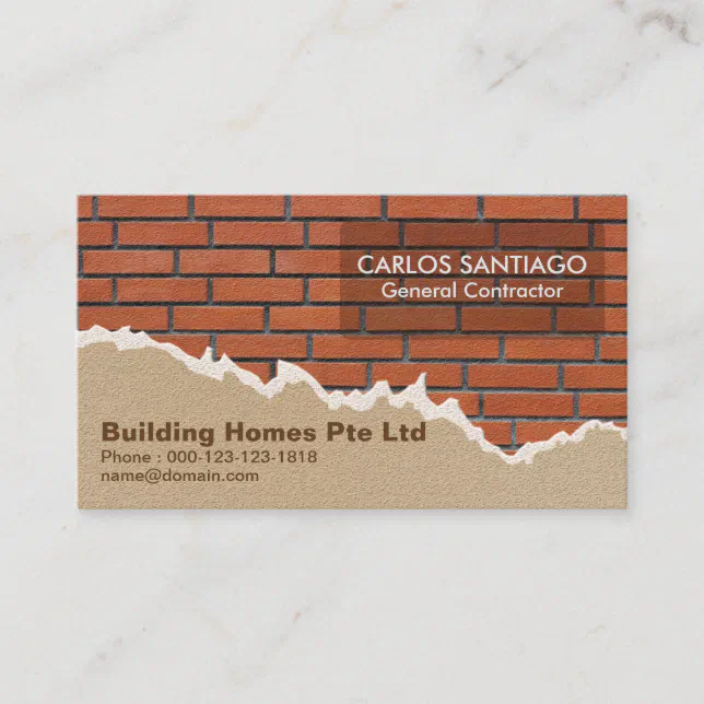 Creative Brickwork and Plaster Construction Business Card | Zazzle