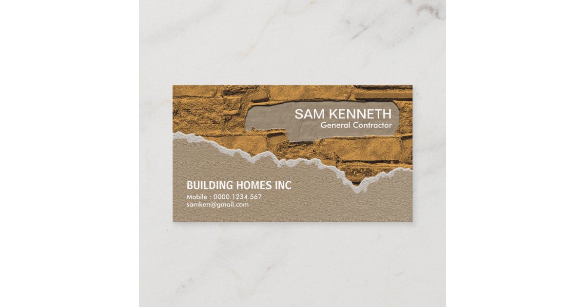 Creative Brickwork Plastering Construction Manager Business Card | Zazzle
