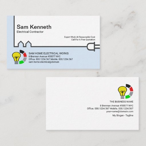Creative Building Power Line Electrical Contractor Business Card | Zazzle