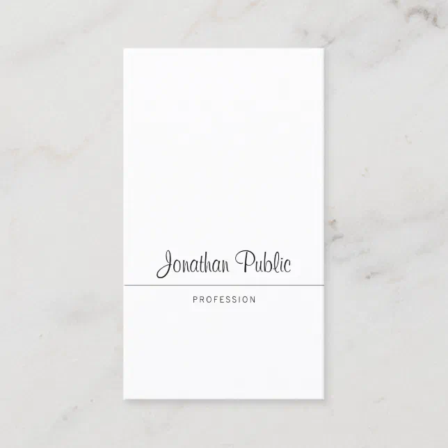 Creative Calligraphy Script Trendy Simple Plain Business Card | Zazzle