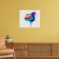 Creative Colorful Brain Splash Artwork Poster | Zazzle