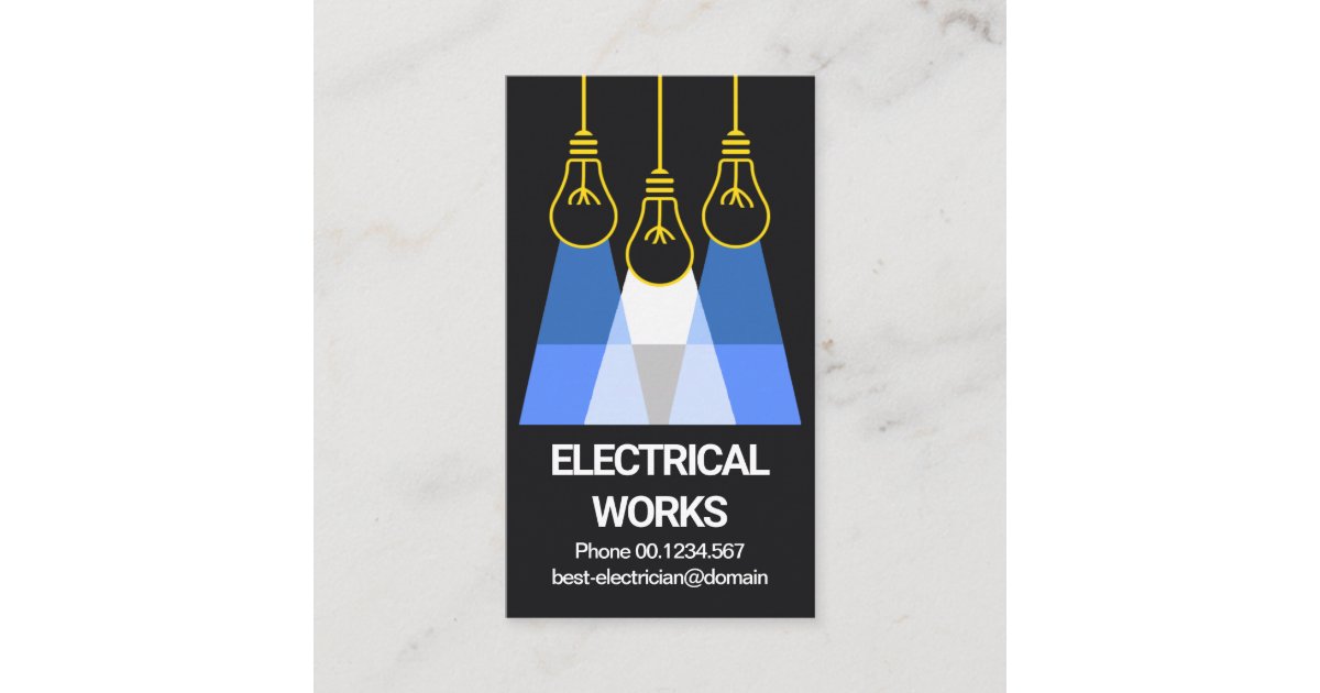 Creative Colorful Lighting Bulbs Electrical Business Card | Zazzle