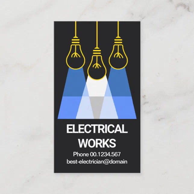 Creative Colorful Lighting Bulbs Electrical Business Card | Zazzle