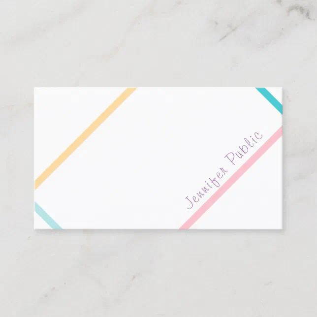 Creative Colorful Modern Design Hand Script Text Business Card | Zazzle