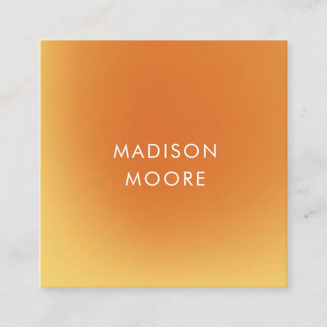 Creative Colorful Yellow Orange Gradient Ombré Square Business Card ...