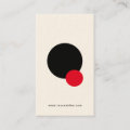 Creative Contemporary Black & Red Circle Geometric Business Card | Zazzle