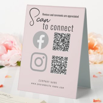 Creative Craft Show Display Ideas With QR Code Table Tent Sign | Zazzle