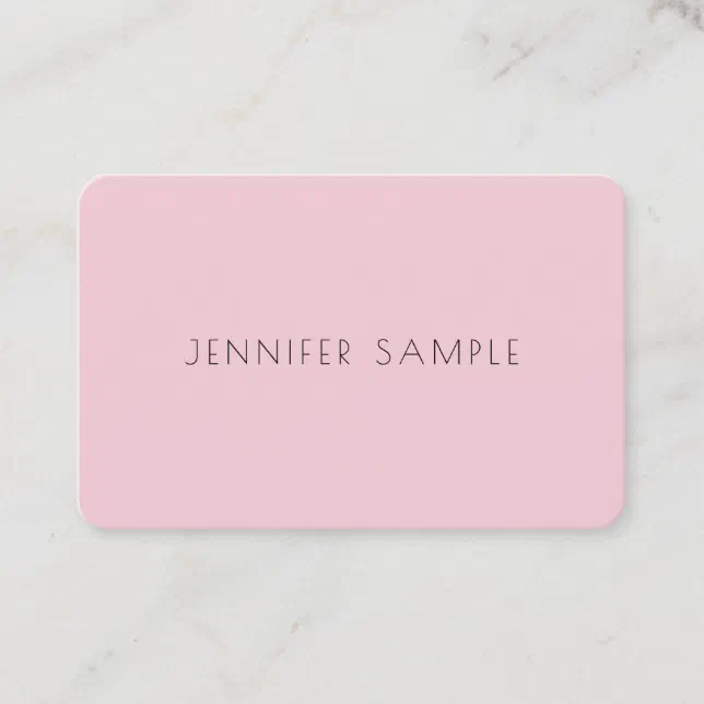 Creative Cute Design Pink Professional Plain Luxe Business Card | Zazzle