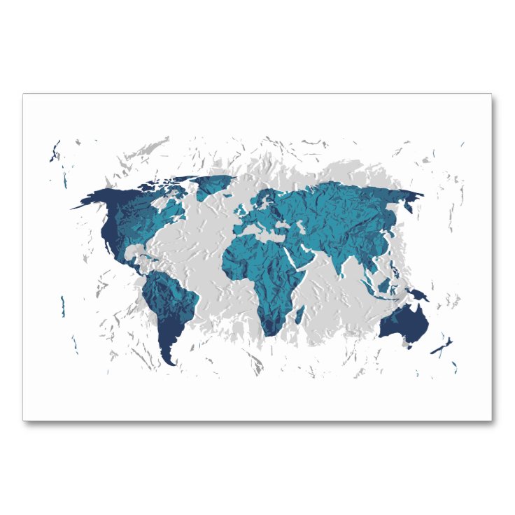 Creative drawing map of the world table number | Zazzle