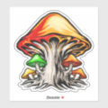 Creative Earthy Psychedelic Mushroom Art Sticker | Zazzle