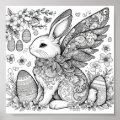 Creative Easter Coloring Pages Printable Poster | Zazzle