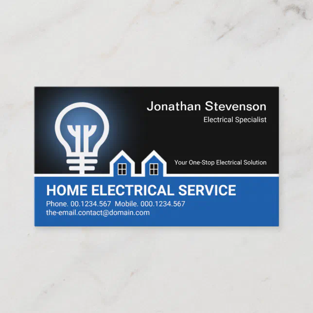 Creative Electric Bulb Border Electrician Service Business Card | Zazzle