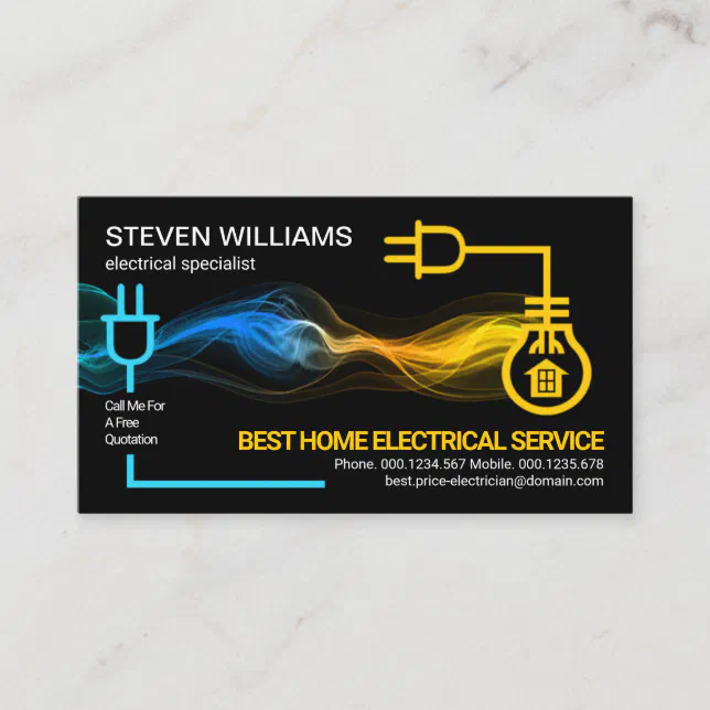 Creative Electric Circuit Lightning Electrician Business Card | Zazzle