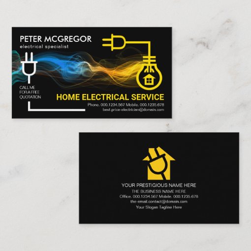 Creative Electrical Circuit Lightning Electrician Business Card | Zazzle