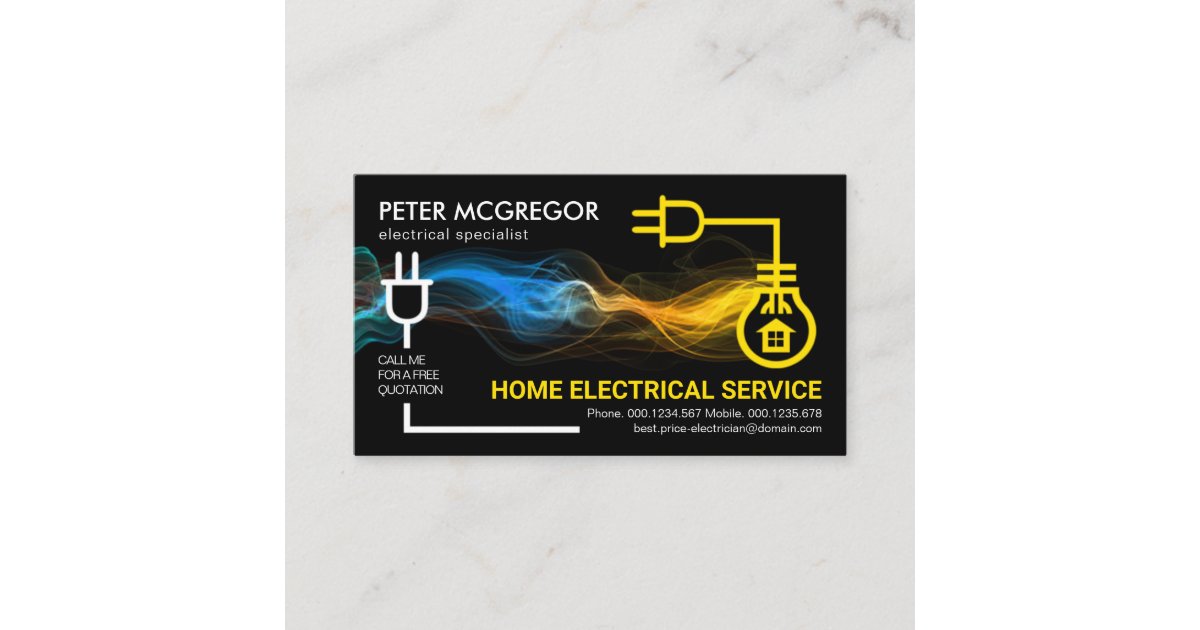 Creative Electrical Circuit Lightning Electrician Business Card | Zazzle