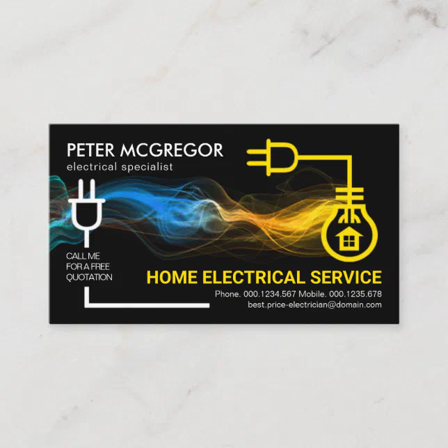 Creative Electrical Circuit Lightning Electrician Business Card | Zazzle