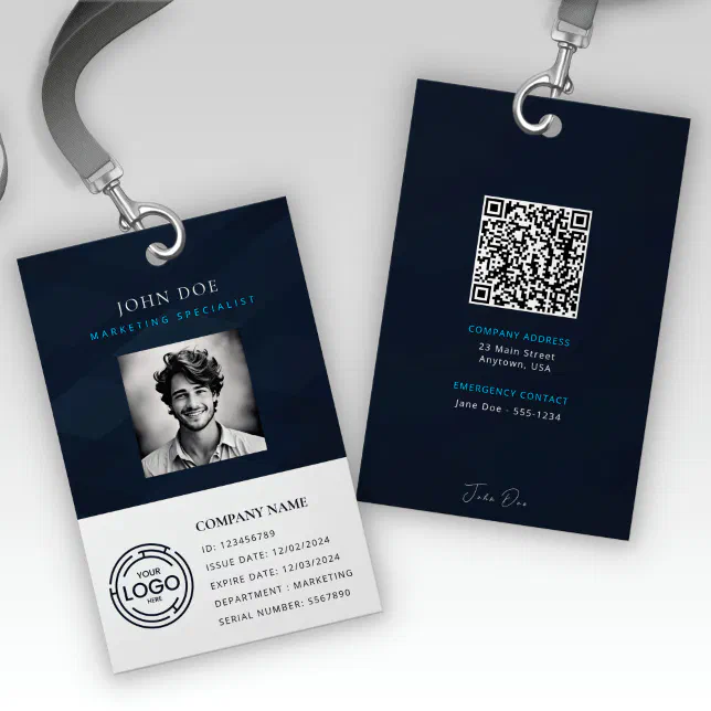 Creative Employee Photo ID Company Security Badge | Zazzle