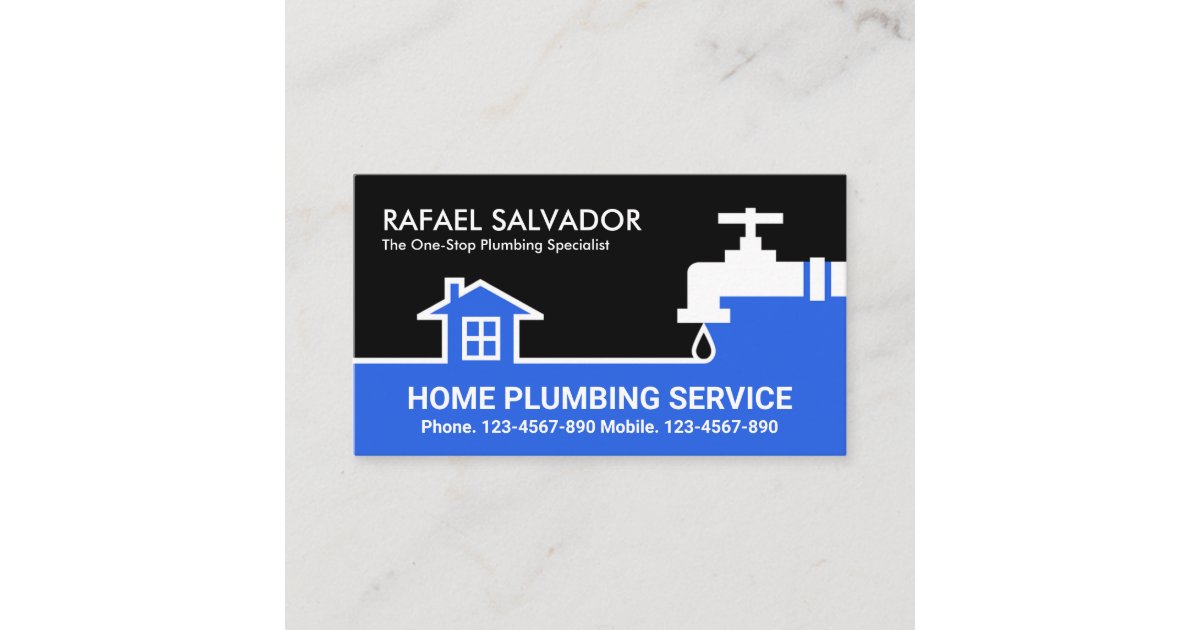 Creative Faucet Water Pipeline Border Business Card | Zazzle
