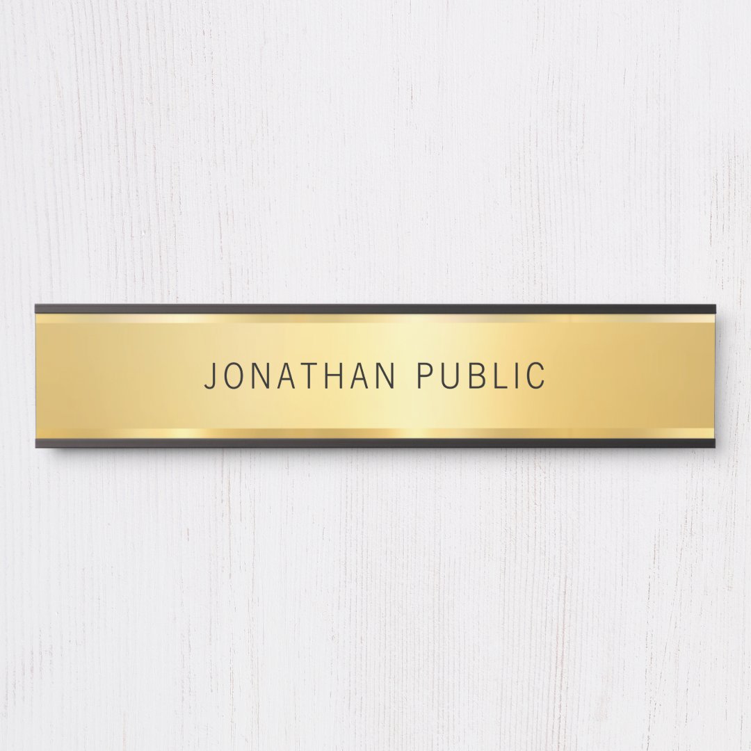 Creative Faux Gold Modern Simple Glamorous Door Sign | Zazzle
