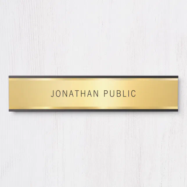 Creative Faux Gold Modern Simple Glamorous Door Sign | Zazzle