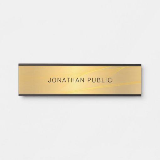 Creative Glamour Gold Simple Template Elegant Door Sign | Zazzle