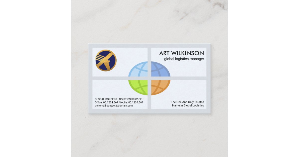 Creative Global Logistics Quadrant Import Export Business Card | Zazzle