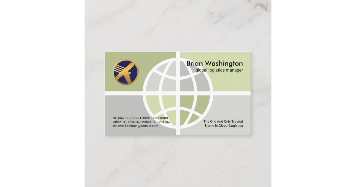 Creative Globe Quadrant Border Account Manager Business Card | Zazzle