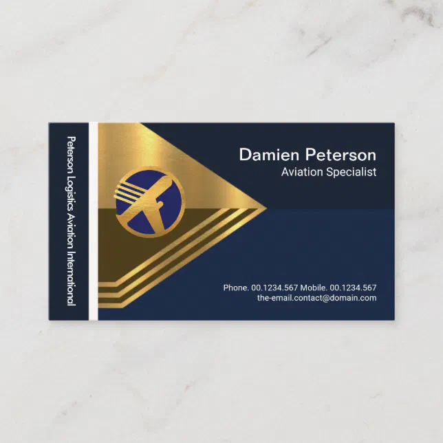 Creative Gold Arrow Logistics Aviation Pilot Business Card | Zazzle