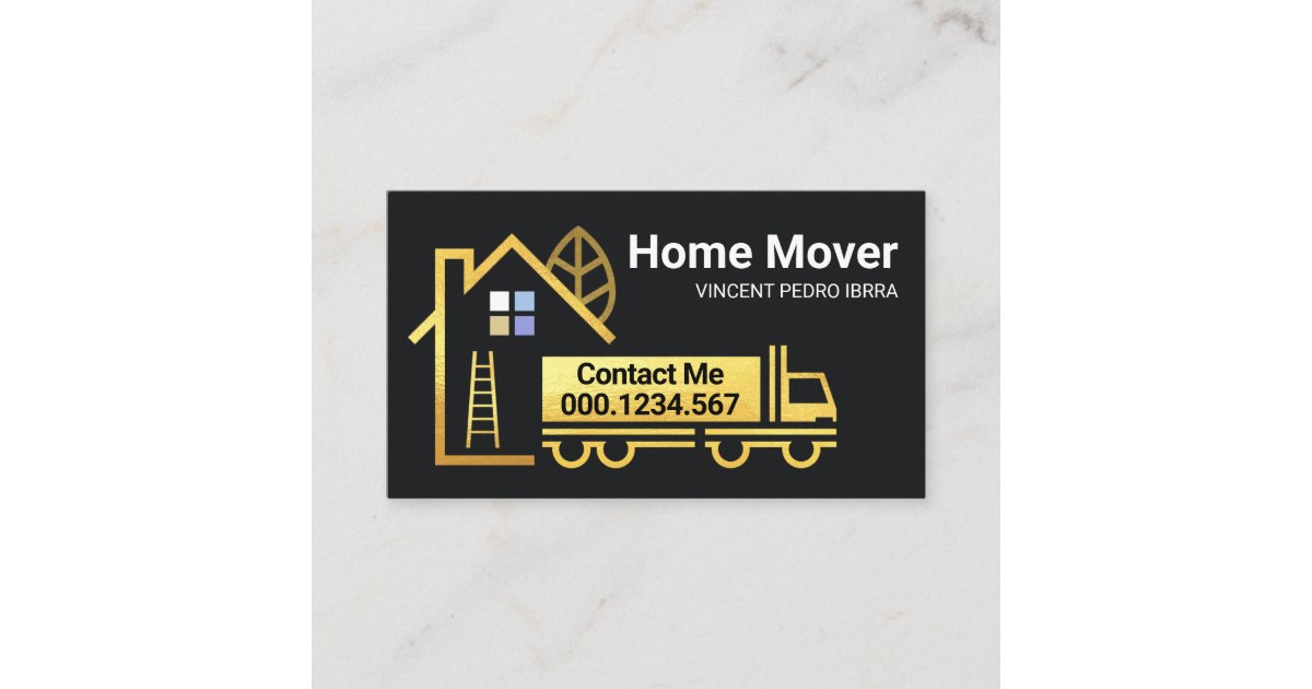Creative Gold Building Moving Truck Business Card | Zazzle