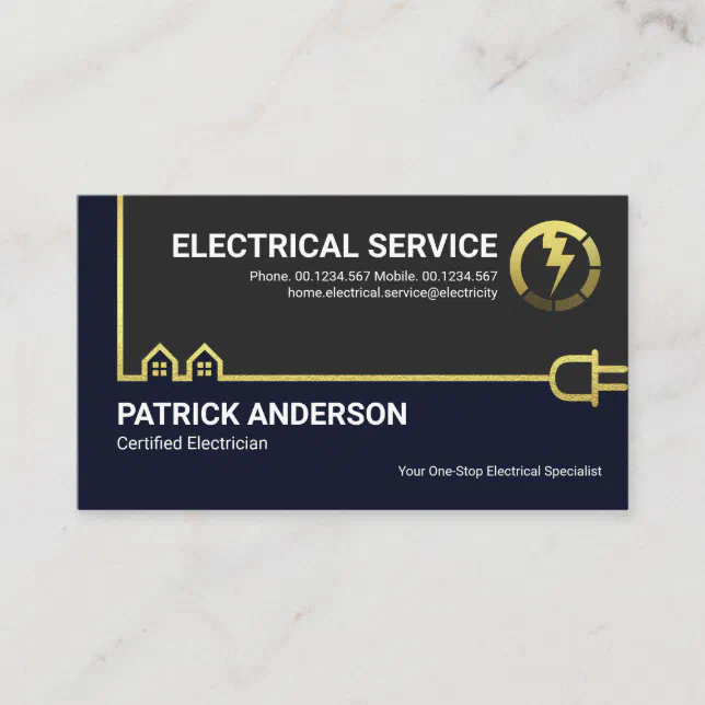 Creative Gold Home Electrical Wiring Circuit Business Card | Zazzle