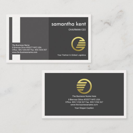 Creative Grey Column Box Frame Founder CEO Business Card | Zazzle