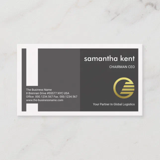 Creative Grey Column Box Frame Founder CEO Business Card | Zazzle