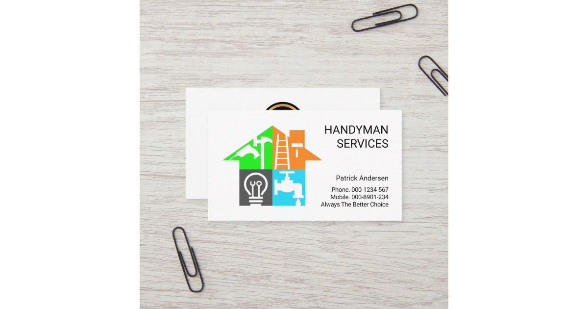 Creative Handyman Tools Building Business Card | Zazzle