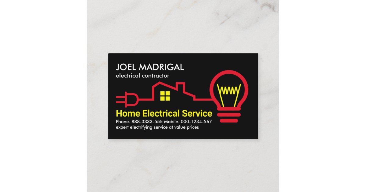 Creative Home Electrical Wiring Business Card | Zazzle